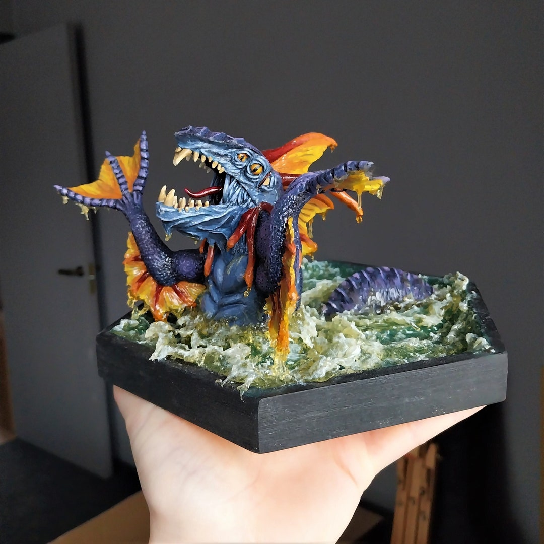 Leviathan Sculpture, Sea Monster Figurine, Water Monster Diorama, Sea ...