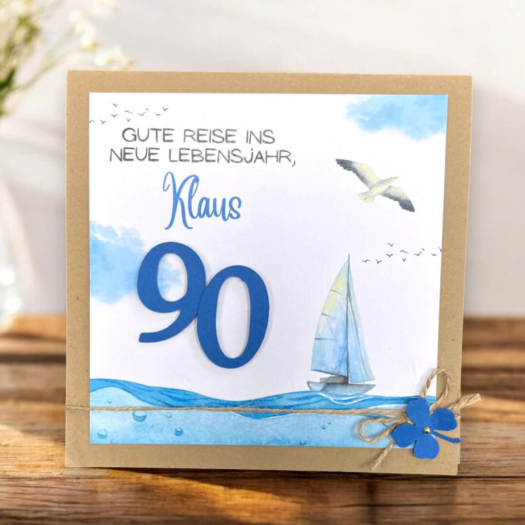 Glückwunschkarte Glückwunsch Karte Runder Geburtstag, Personalisierbar ...