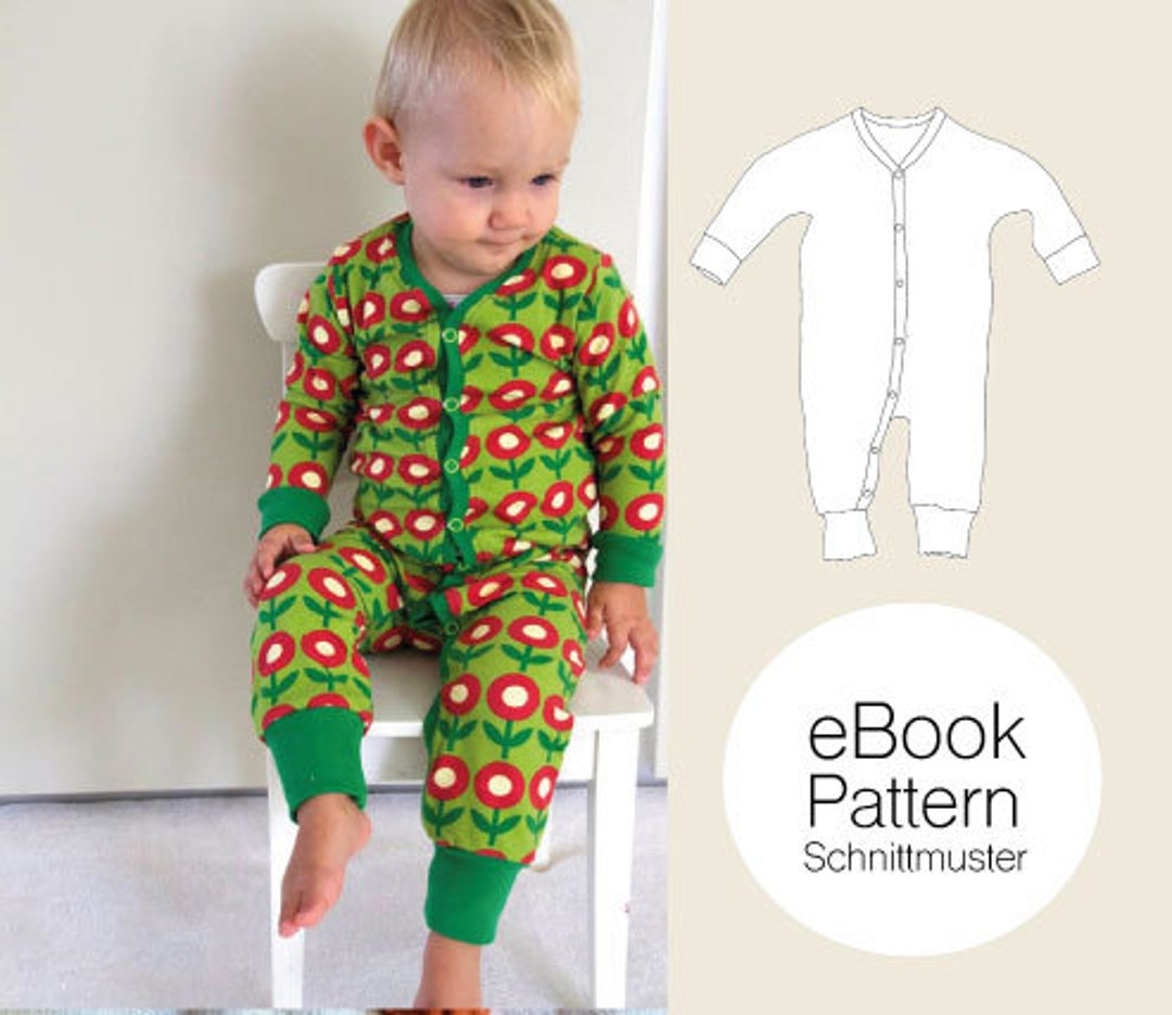PDF Schnittmuster / baby-jumpsuit Einteiler Strampler Schnittmuster ...