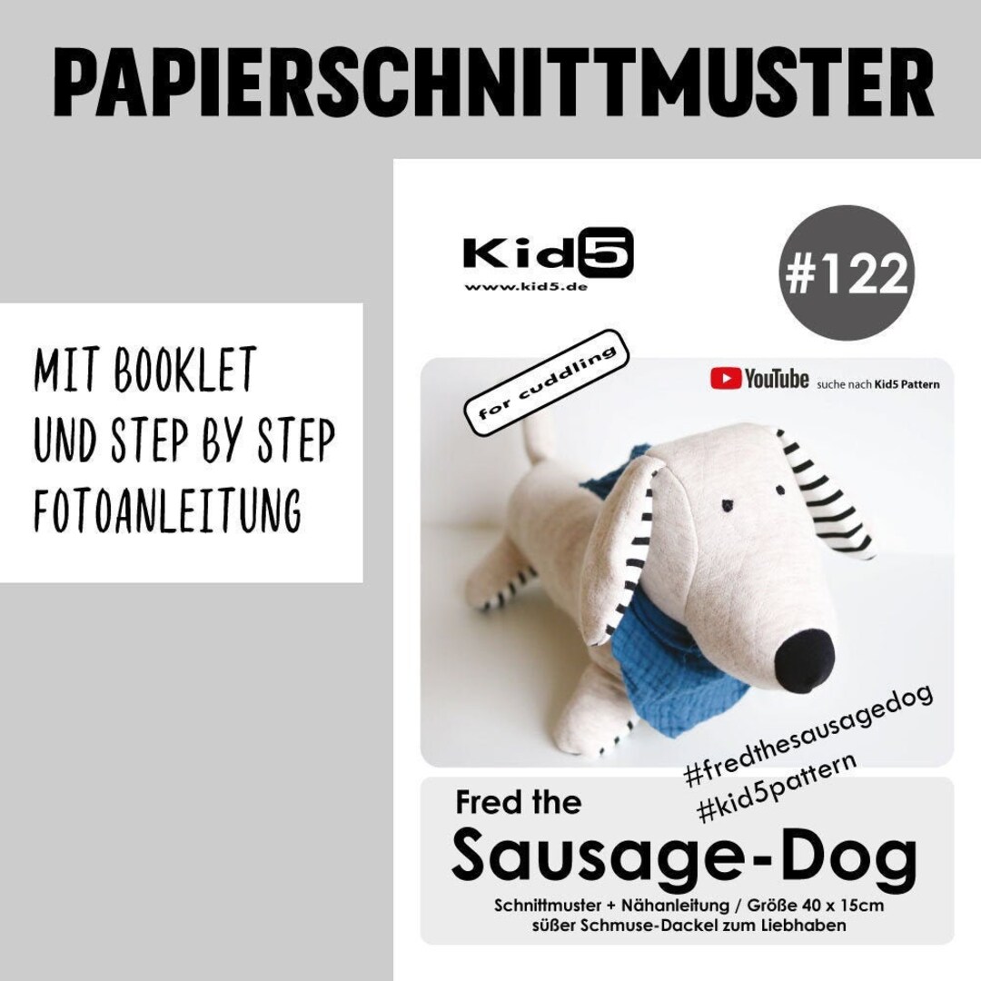 Paper Cutting Pattern fred the Sausage Dog / Sweet Cuddly Dog 122 - Etsy