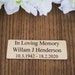 Memorial Name Plate Brass Colour Coffin Urn Name Plate Memorial Funeral ...