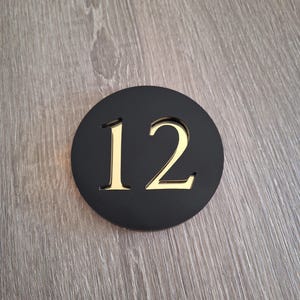 Laser Cut Black & Gold Mirror Personalised Door Number Ideal for ...