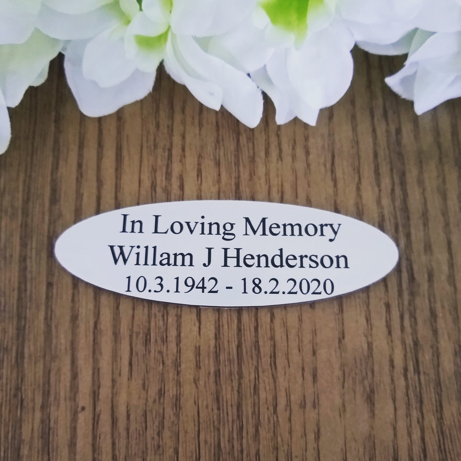 Memorial Name Plate Brass Colour Coffin Urn Name Plate Memorial Funeral ...