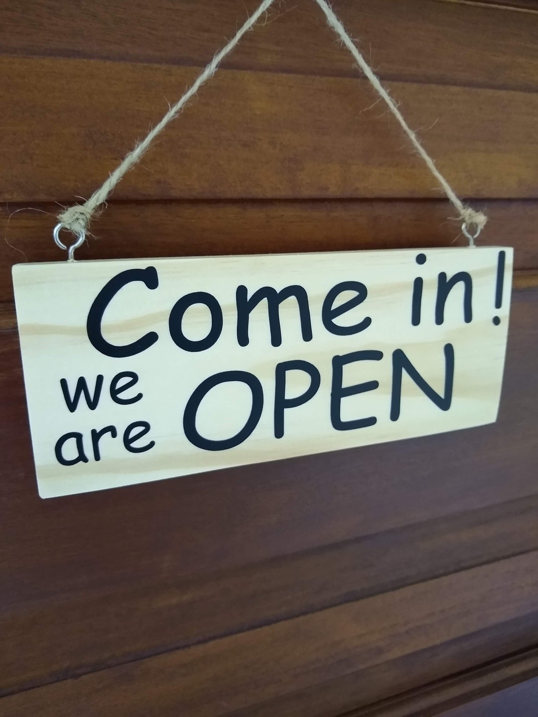 Open Closed Sign Business Sign Black Vinyl Wooden Plaque Hanging Sign ...