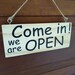 Open Closed Sign Business Sign Black Vinyl Wooden Plaque Hanging Sign ...