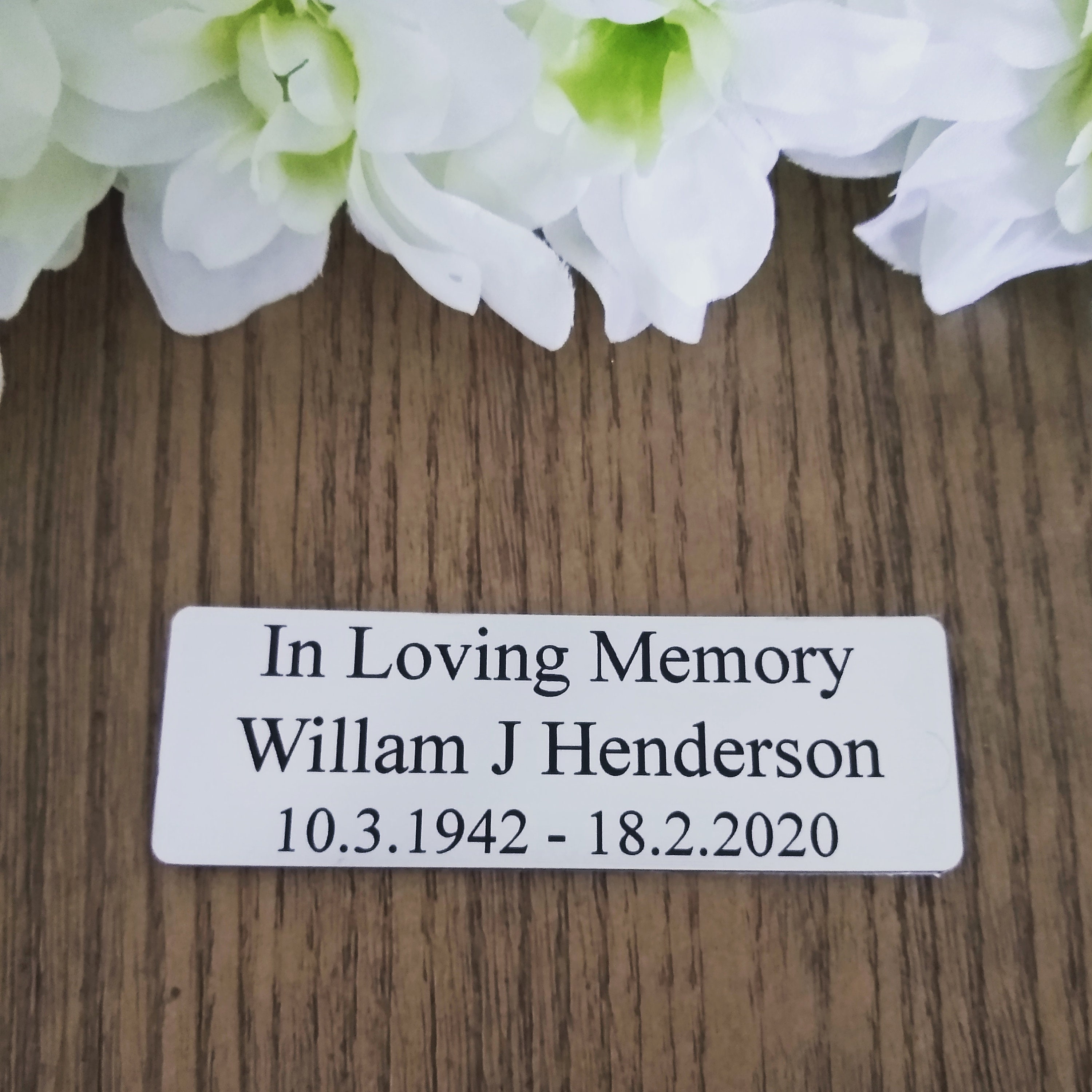 Memorial Name Plate Brass Colour Coffin Urn Name Plate Memorial Funeral ...