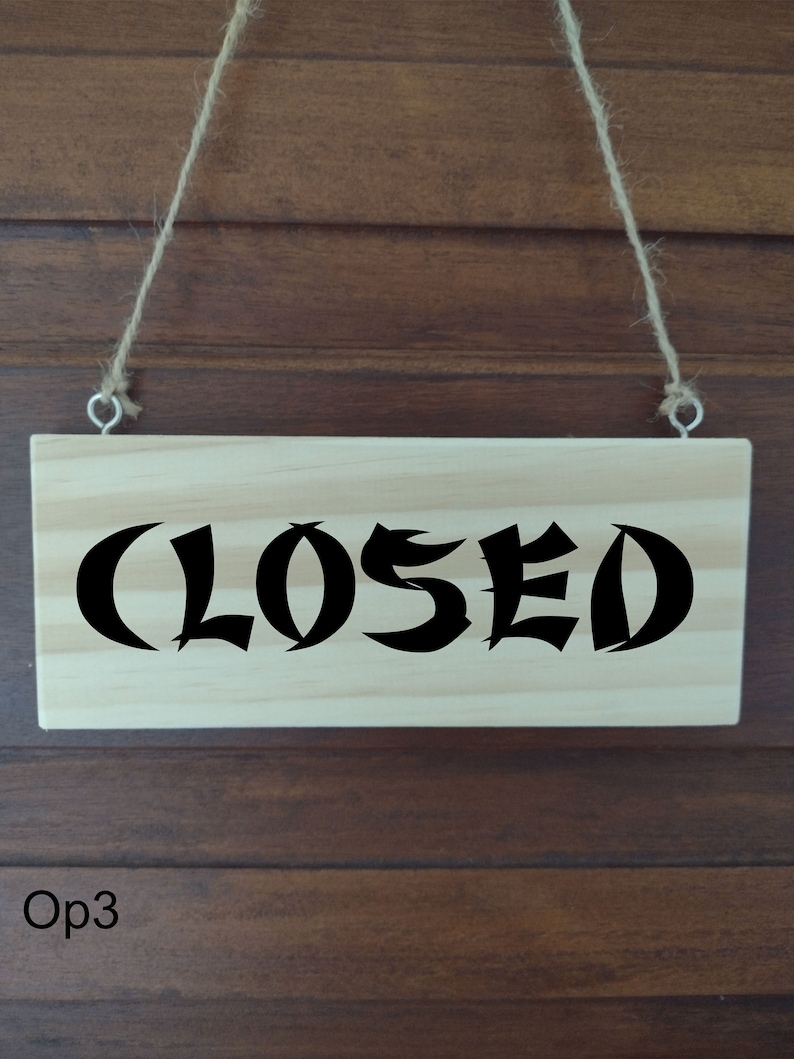 Open Closed Sign Double Sided Chinese Restaurant Sign Black Vinyl ...