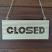 Open Closed Sign Double Sided Retro Restaurant Shop Sign Black Vinyl ...