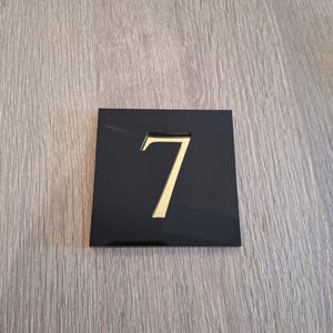 Laser Cut Black & Gold Mirror Personalised Door Number Ideal for ...