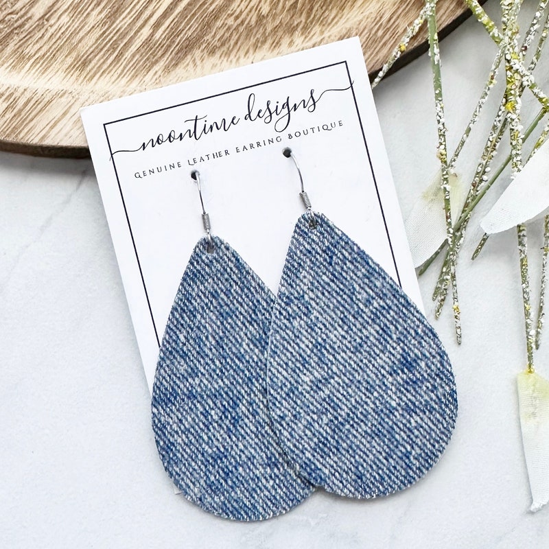 Denim Blue Earrings - Etsy
