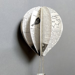 Hot Air Balloon Made From Old Book Pages, Paper Decoration Montgolfiere ...
