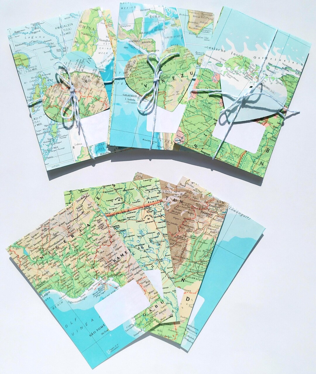 4 Gift Bags Made From Old Maps - Etsy
