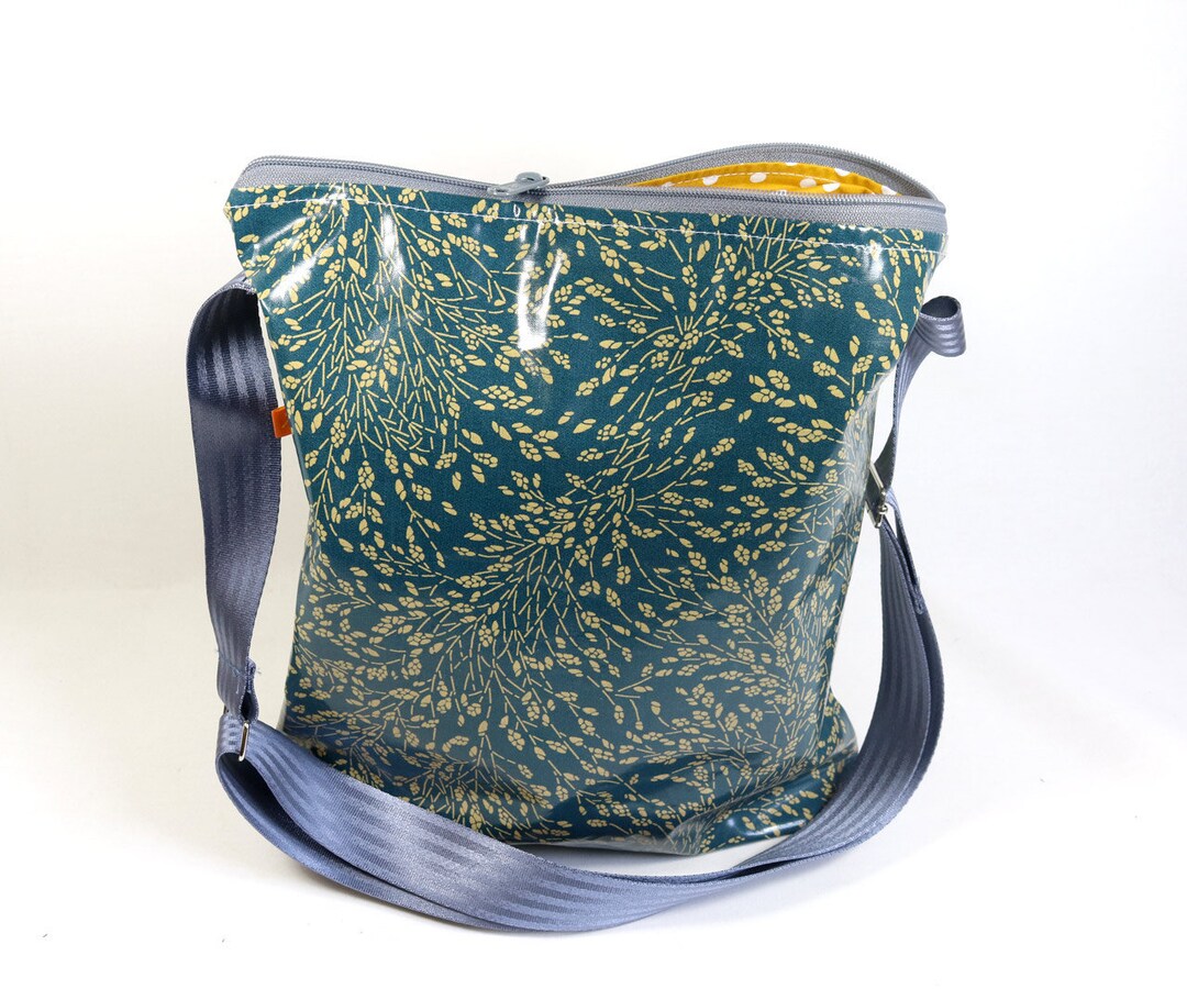 Oilcloth Shoulder Bag With Inner Compartments - Etsy