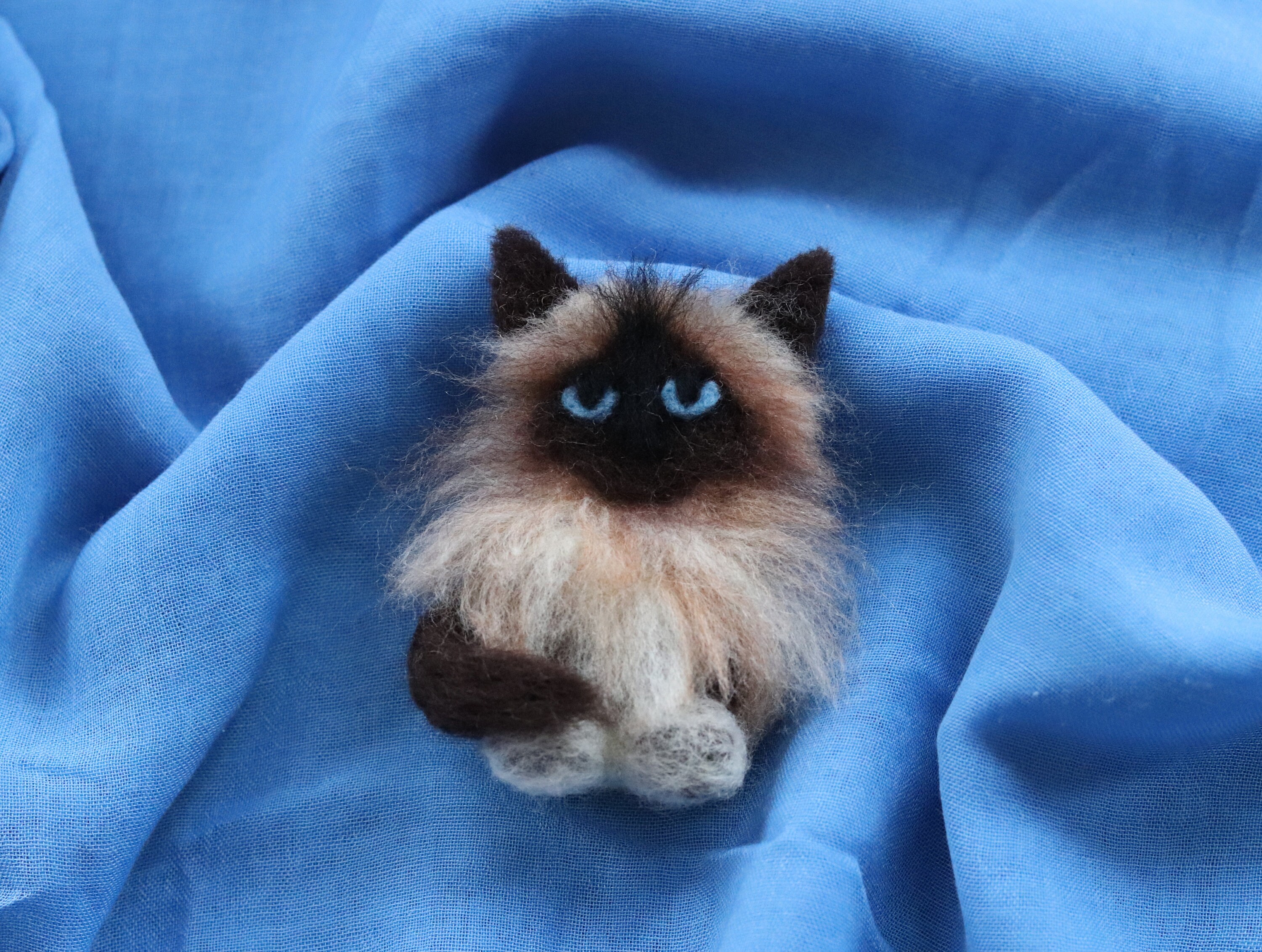 Felt Cat,gift,felt Animals,felt Birman,miniatures,brooches,jewelry,felt ...