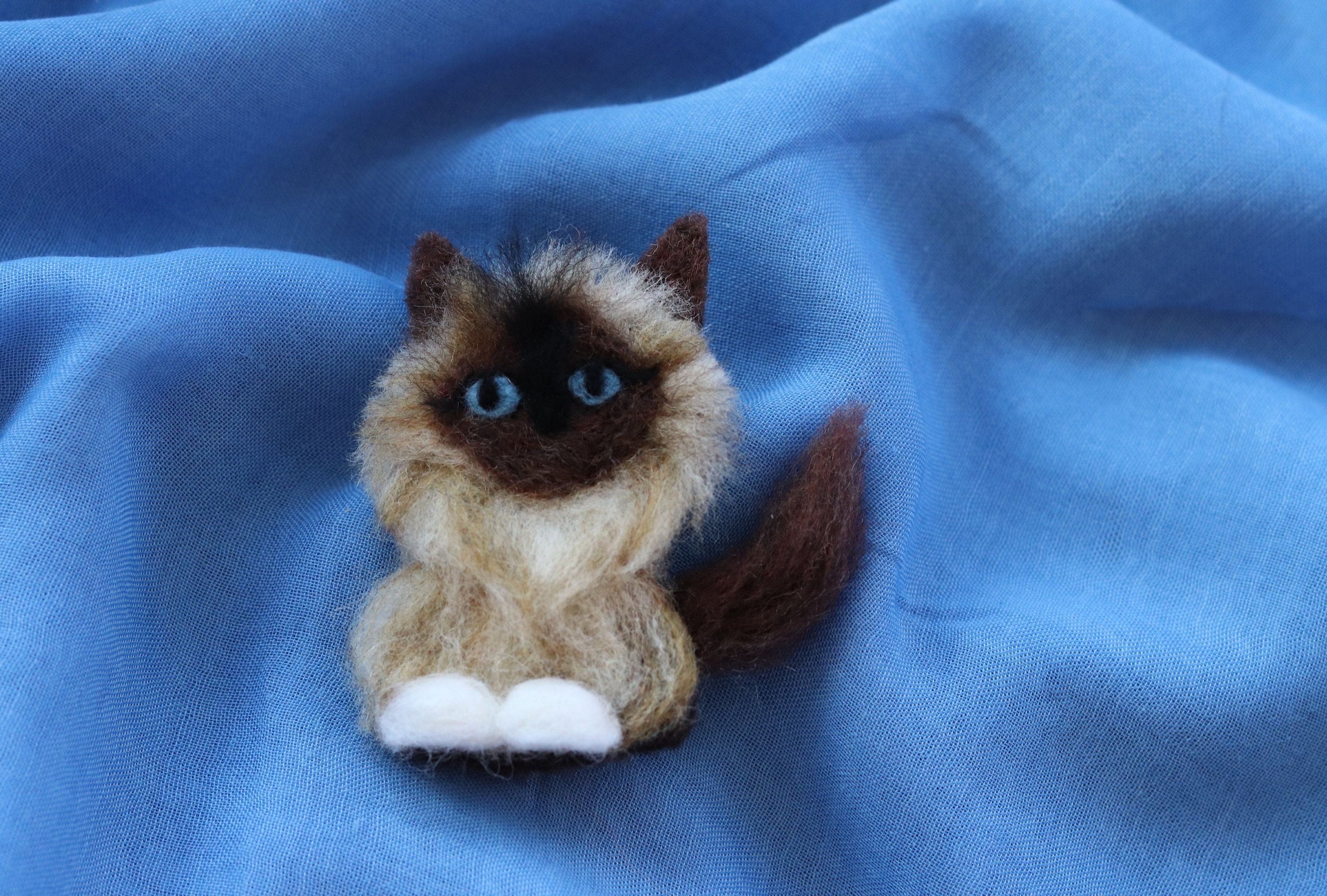 Felt Cat,gift,felt Animals,felt Birman,miniatures,brooches,jewelry,felt ...