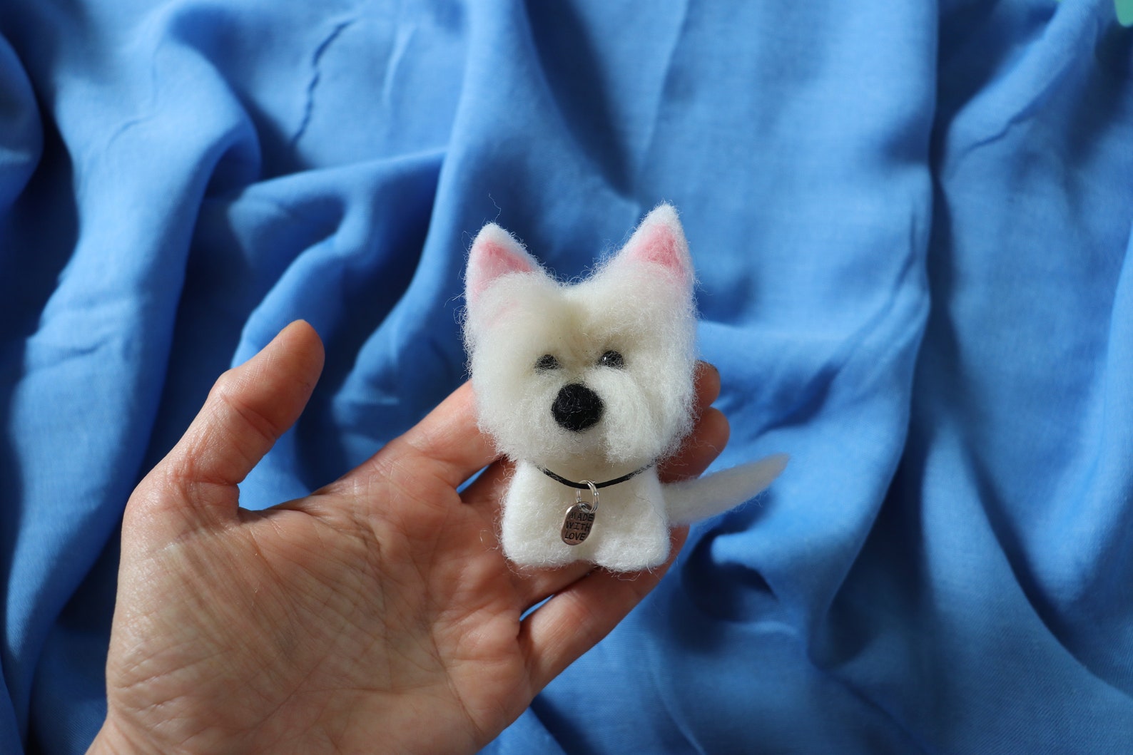 Felt dogfelt miniaturefelt animalswestieChristmasgift | Etsy