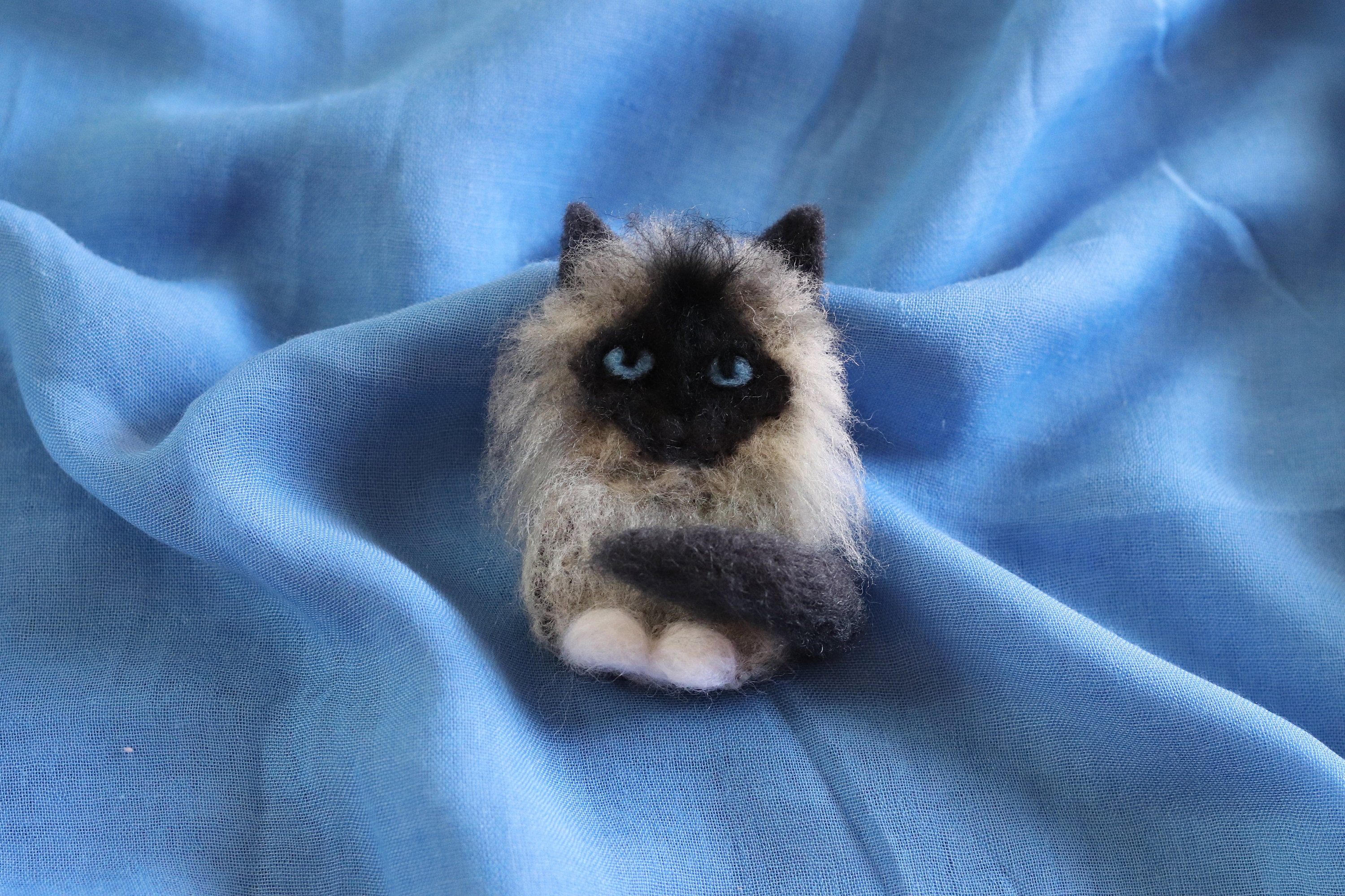 Felt Cat,gift,felt Animals,felt Birman,miniatures,brooches,jewelry,felt ...