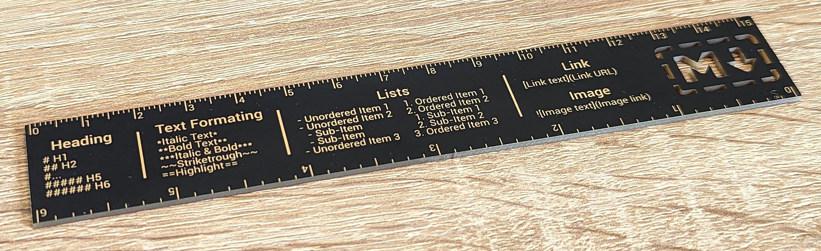 Multifunction Ruler Markdown Cheat Sheet High Quality Gift for ...