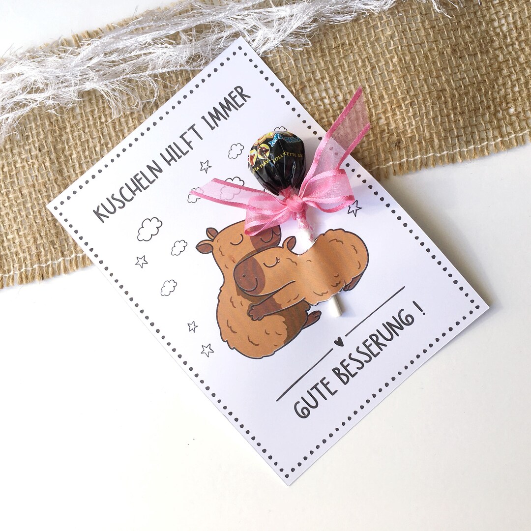 Get Well Soon Card With Consolation Plaster, Lollipop for Recovery as a ...