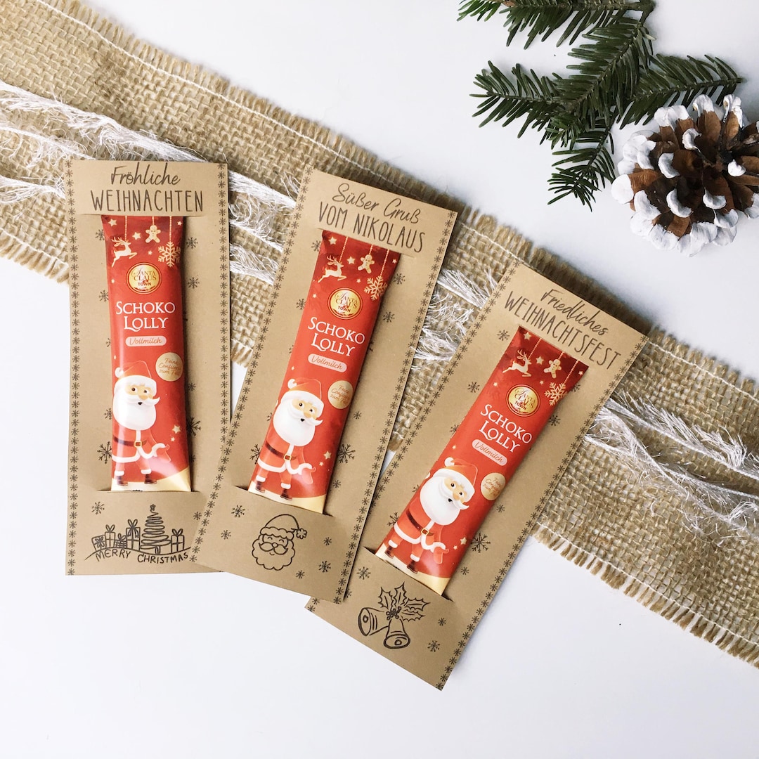 Printable Christmas Chocolate Lollipop Template, St. Nicholas Greeting ...