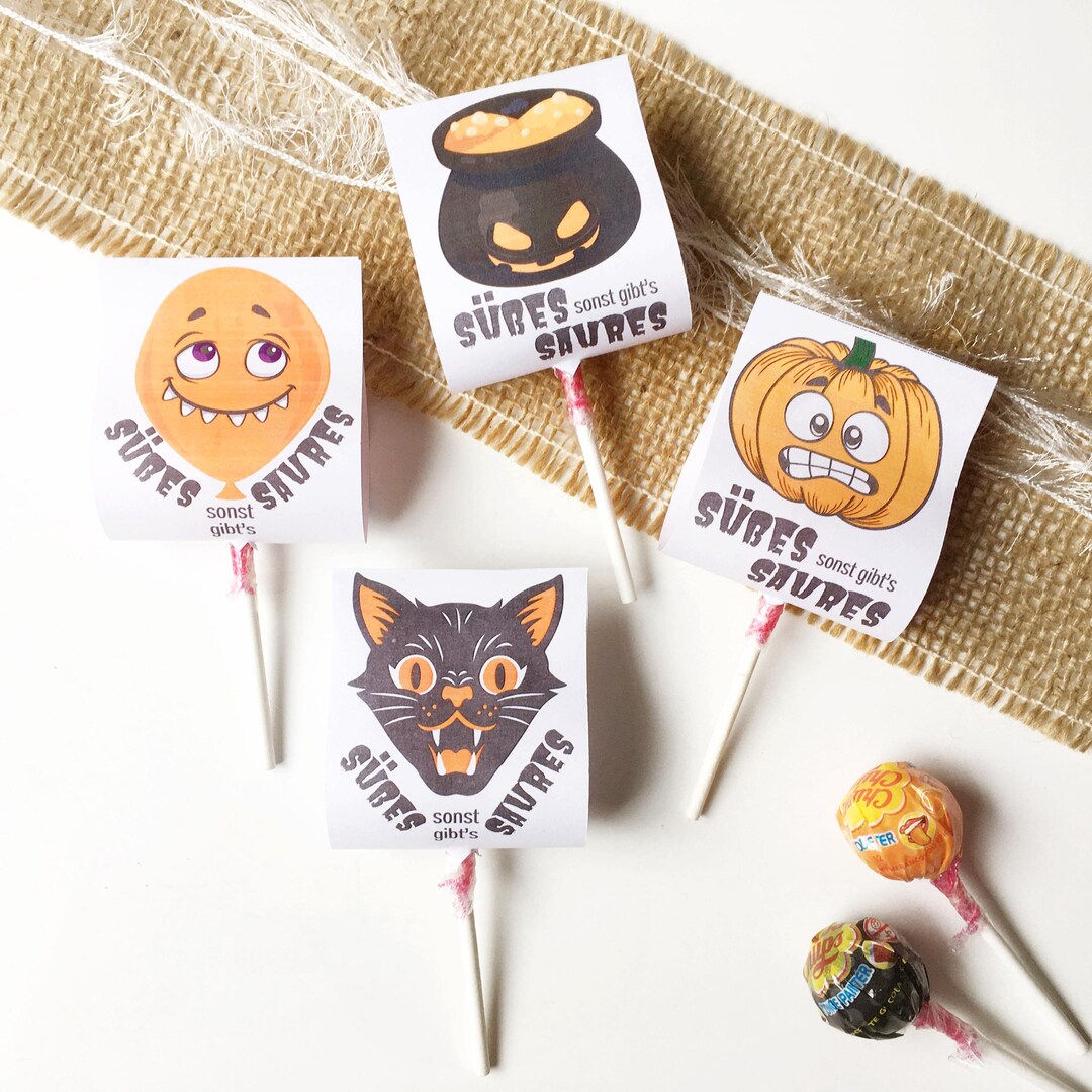 Halloween Lolly, Printable Lollipop Template, Halloween Party, Trick or ...