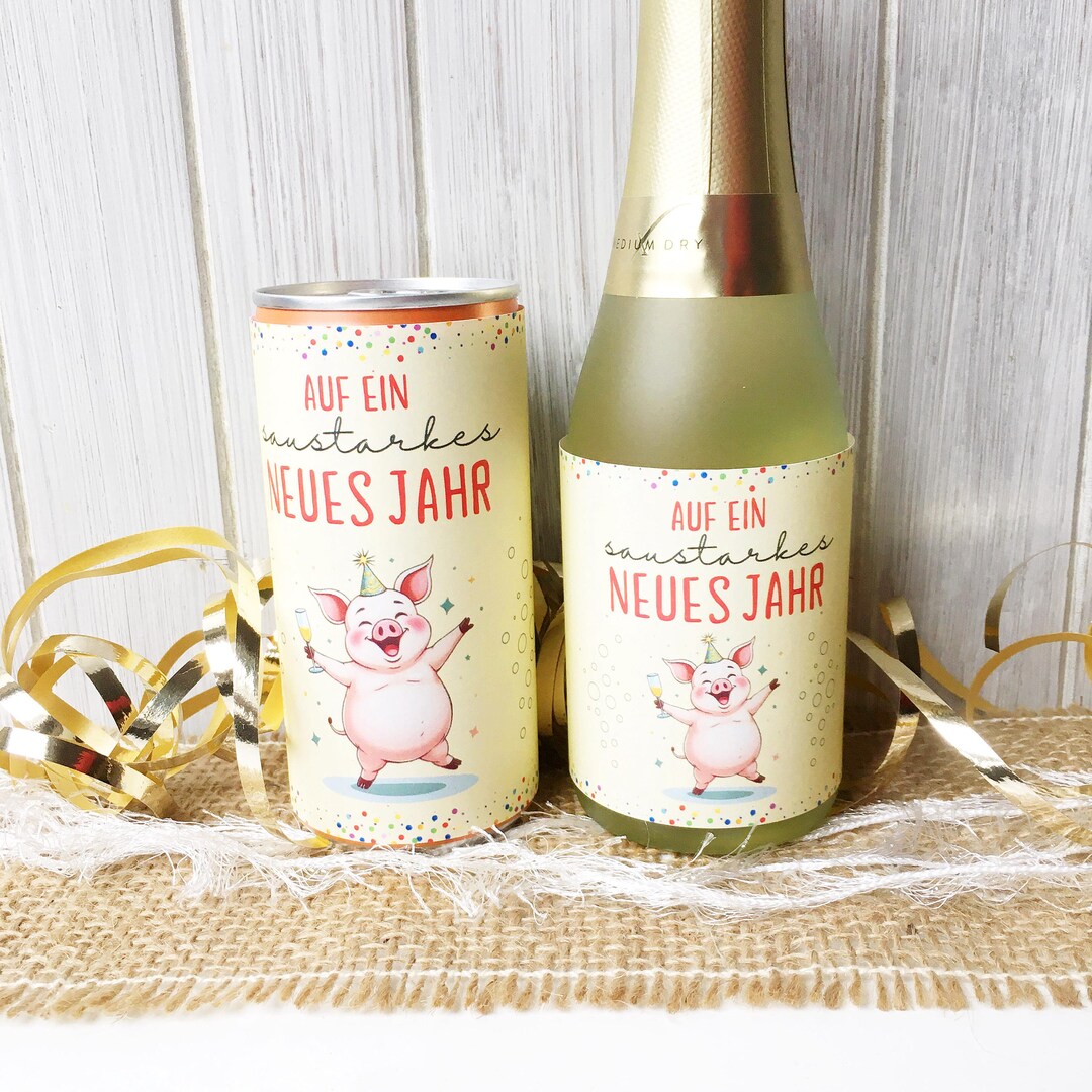 Prosecco Bottle Label for New Year's Eve, Printable Template for New ...