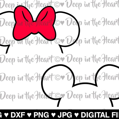 Half Mickey Silhouette SVG DXF PNG Jpeg instant Zip File - Etsy