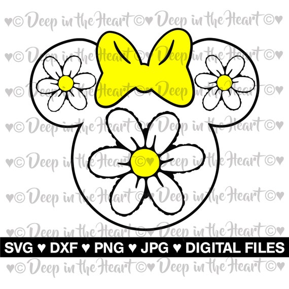 Minnie or Mickey With Flowers SVG DXF PNG Jpeg instant - Etsy