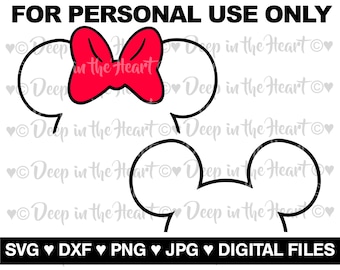 Half Mickey Silhouette - SVG, DXF PNG, Jpeg -instant Zip File Download ...