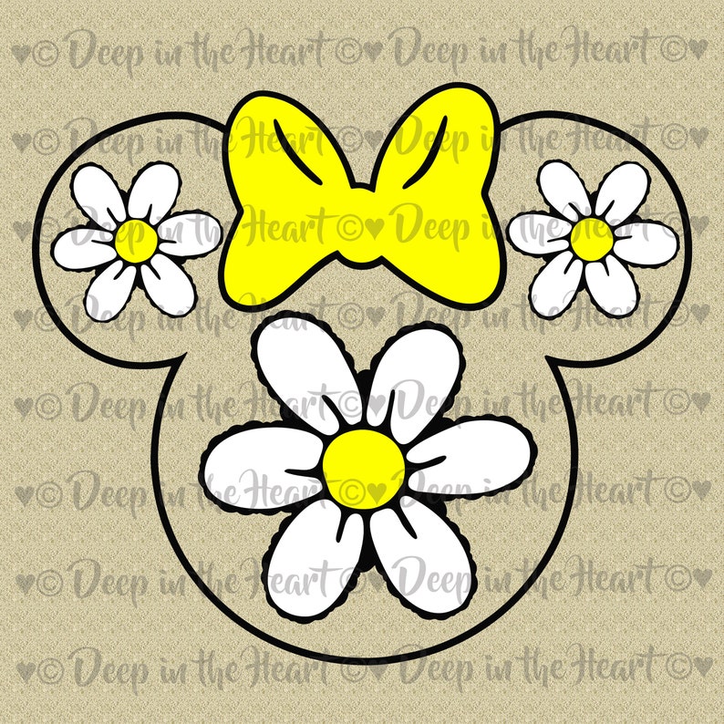 Minnie or Mickey With Flowers SVG DXF PNG Jpeg instant - Etsy