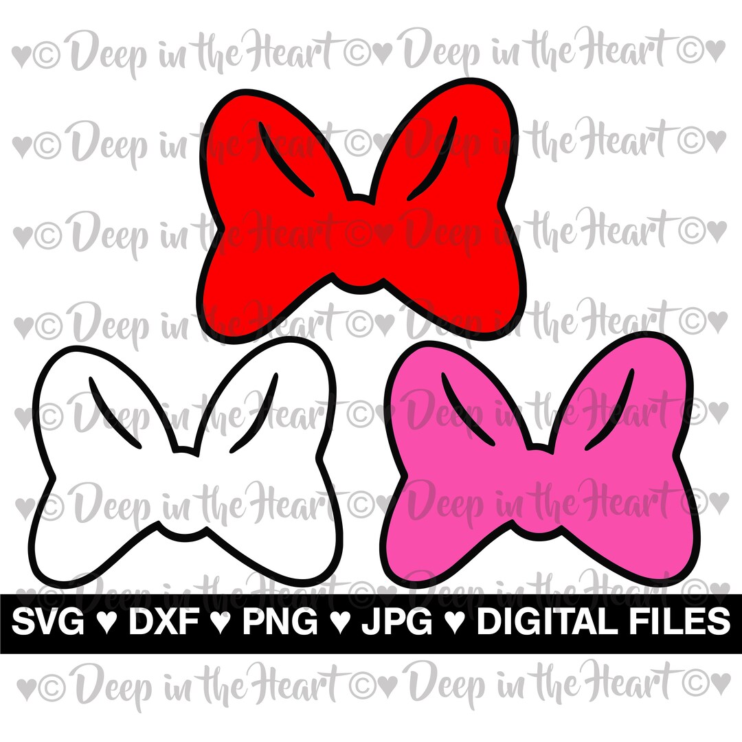 Minnie Bow SVG, DXF PNG, Jpeg instant Zip File Download Digital ...