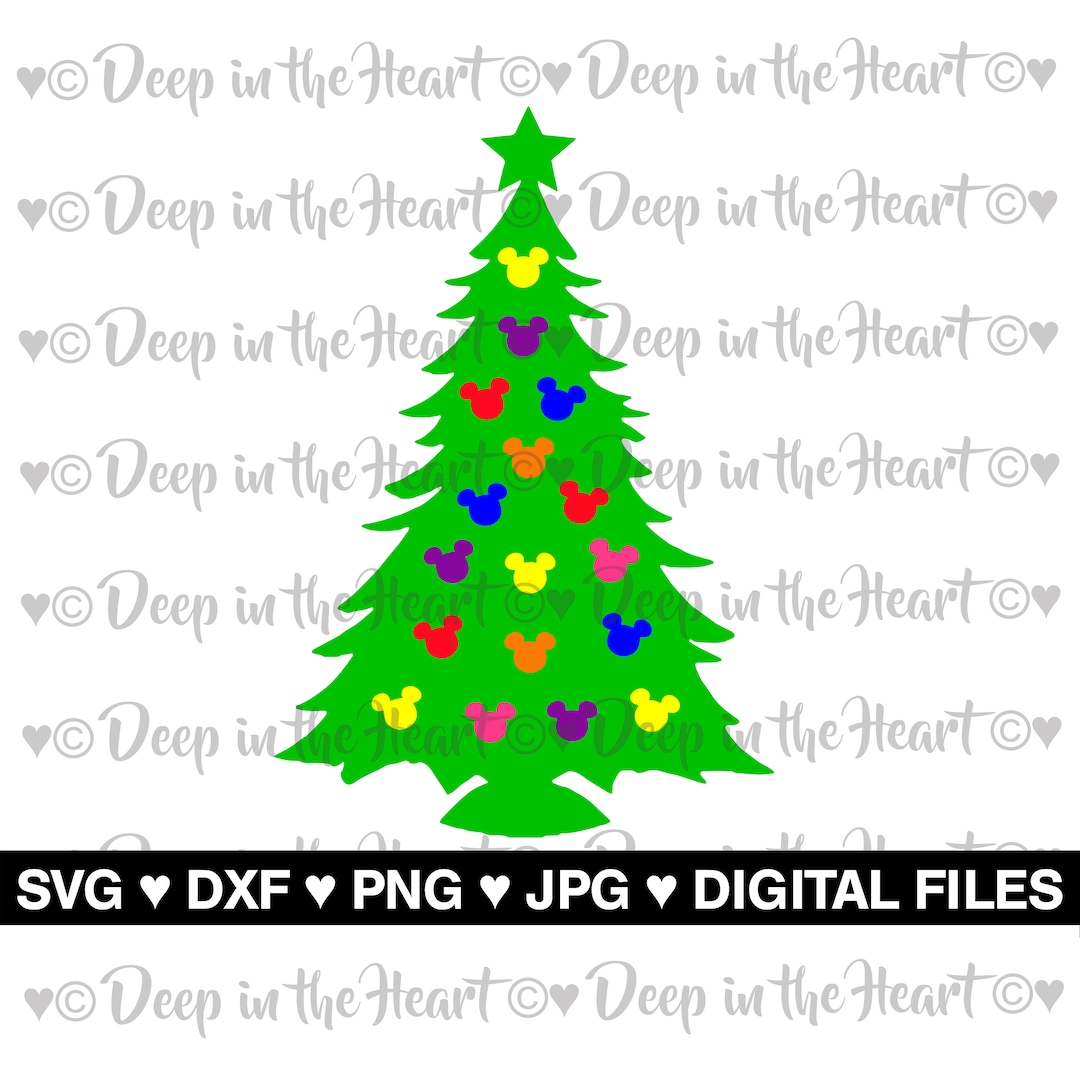 Mickey Christmas Tree - SVG, DXF, PNG, Jpeg -instant Zip File Download ...