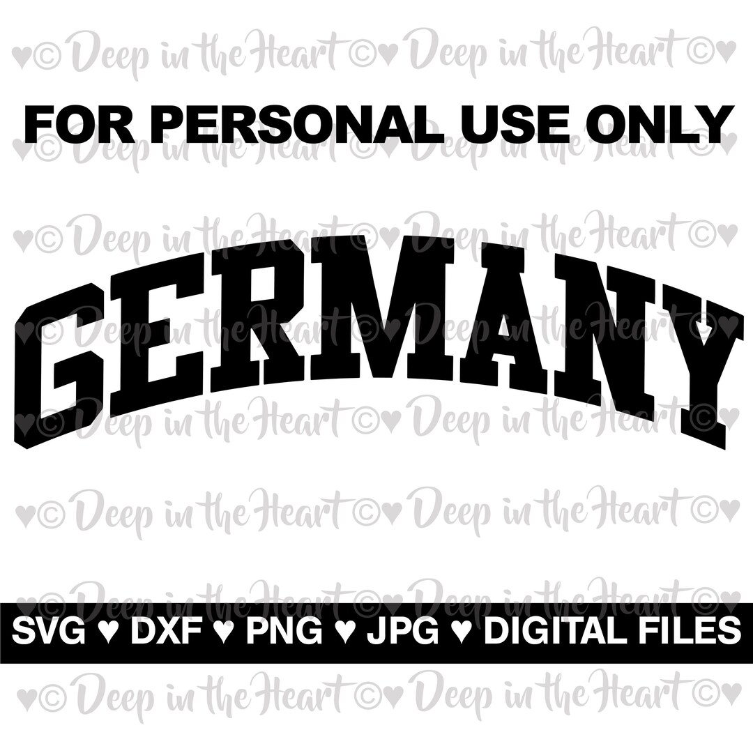 Arched Sporty Germany - SVG, PNG, DXF, Jpeg - Instant Zip File Download ...