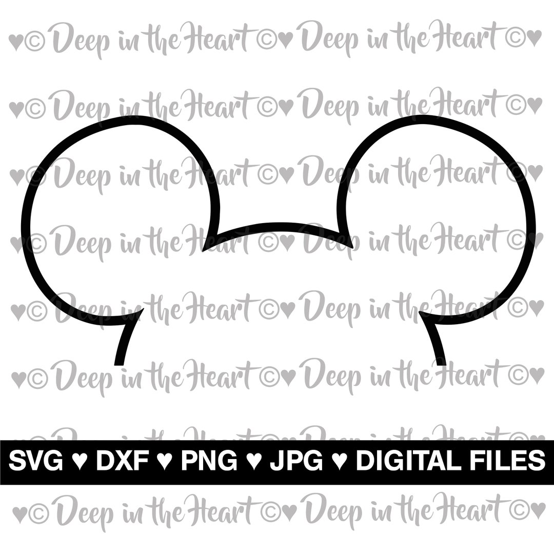 Half Mickey Silhouette SVG, DXF PNG, Jpeg instant Zip File Download ...