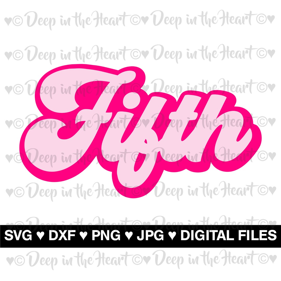 Girly Pink -fifth - SVG, PNG, DXF, Jpeg- Instant Zip File Download ...