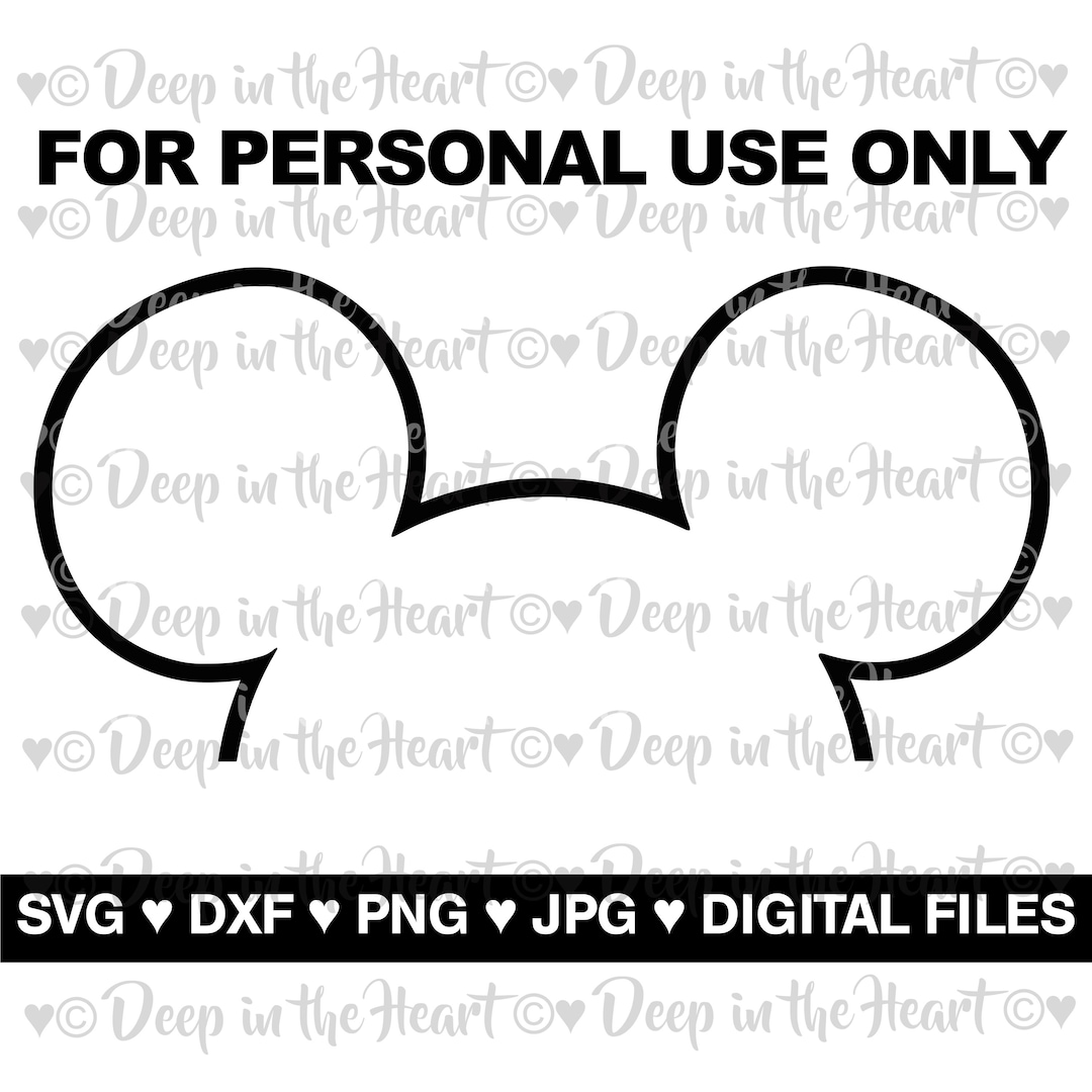 Half Mickey Silhouette - SVG, DXF PNG, Jpeg -instant Zip File Download ...