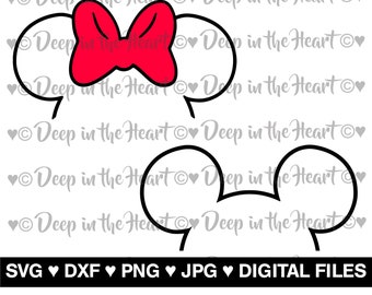 Half Mickey Silhouette SVG, DXF PNG, Jpeg instant Zip File Download ...