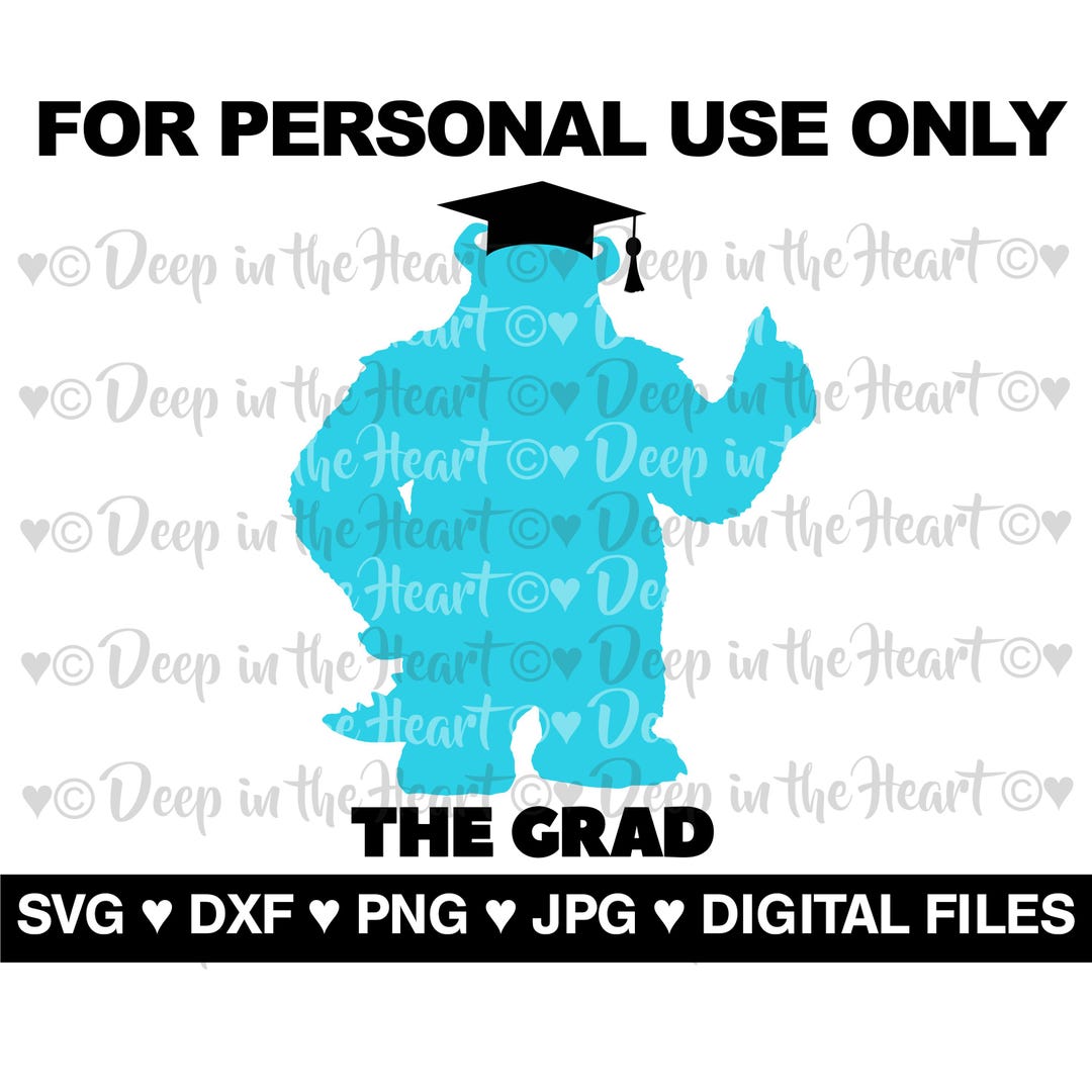 Grad Sully Monsters Monster - Happiest Grad on Earth - SVG, DXF PNG ...