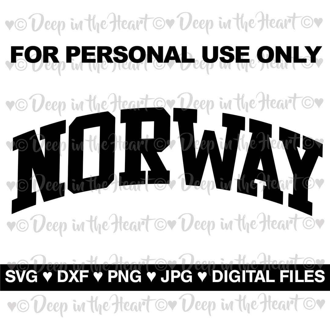 Arched Sporty Norway - SVG, PNG, DXF, Jpeg - Instant Zip File Download ...