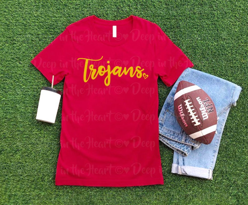 Trojans With Heart - SVG, PNG, JPG - Instant Zip File Download - Girly ...