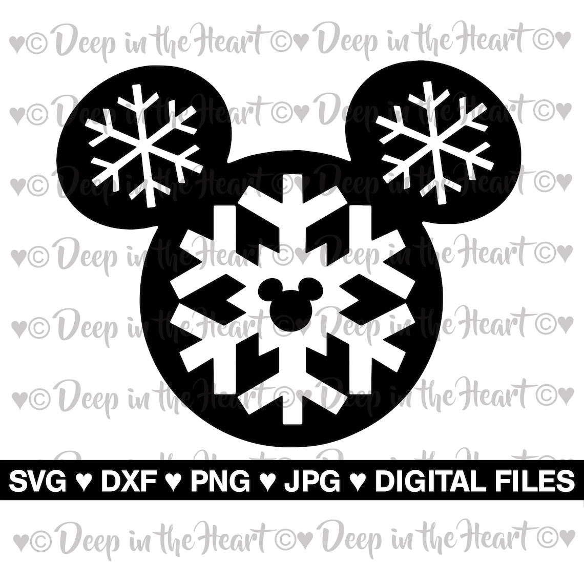 Mickey Snowflake SVG DXF PNG Jpeg instant Zip File - Etsy