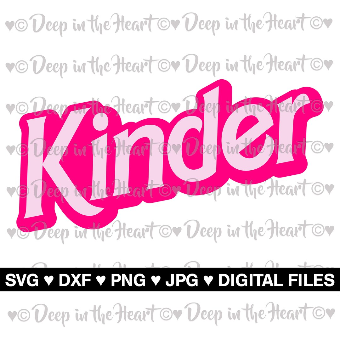 Girly Pink Kinder SVG, PNG, DXF, Jpeg Instant Zip File Download Back to ...