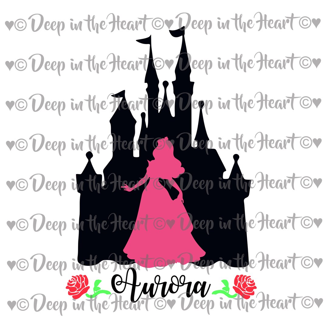 Princess Aurora - Sleeping Beauty Castle Silhouette - SVG, PNG, JPG ...