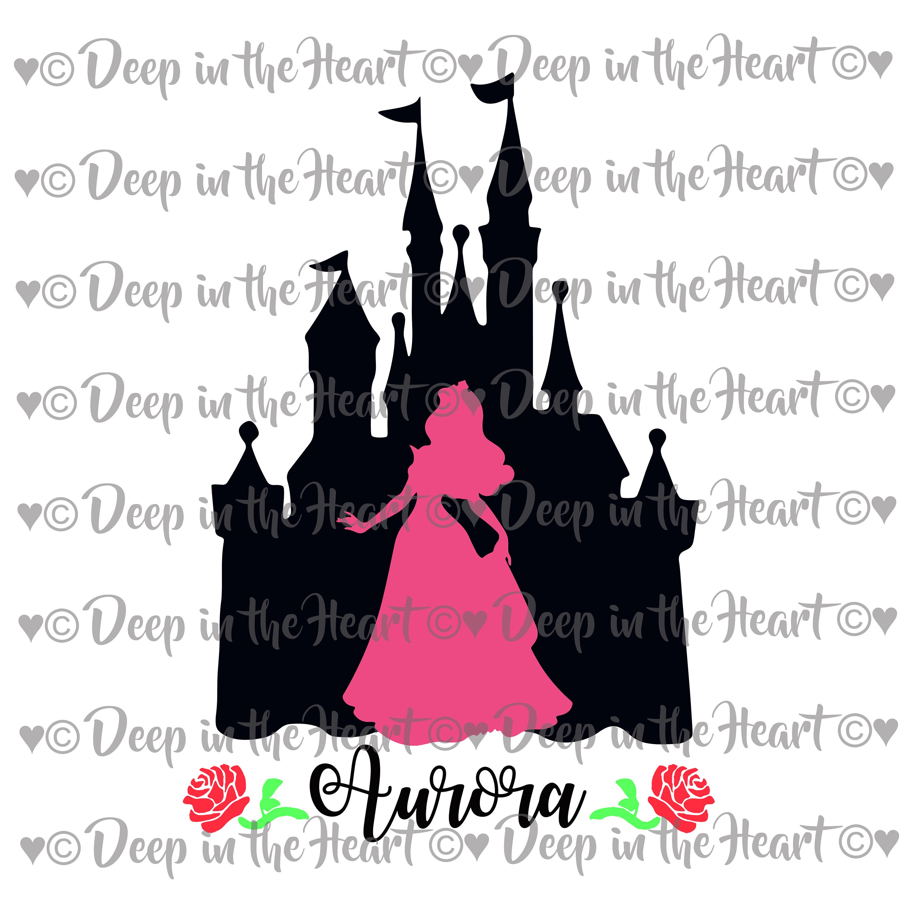 Princess Aurora Sleeping Beauty Castle Silhouette Svg Etsy