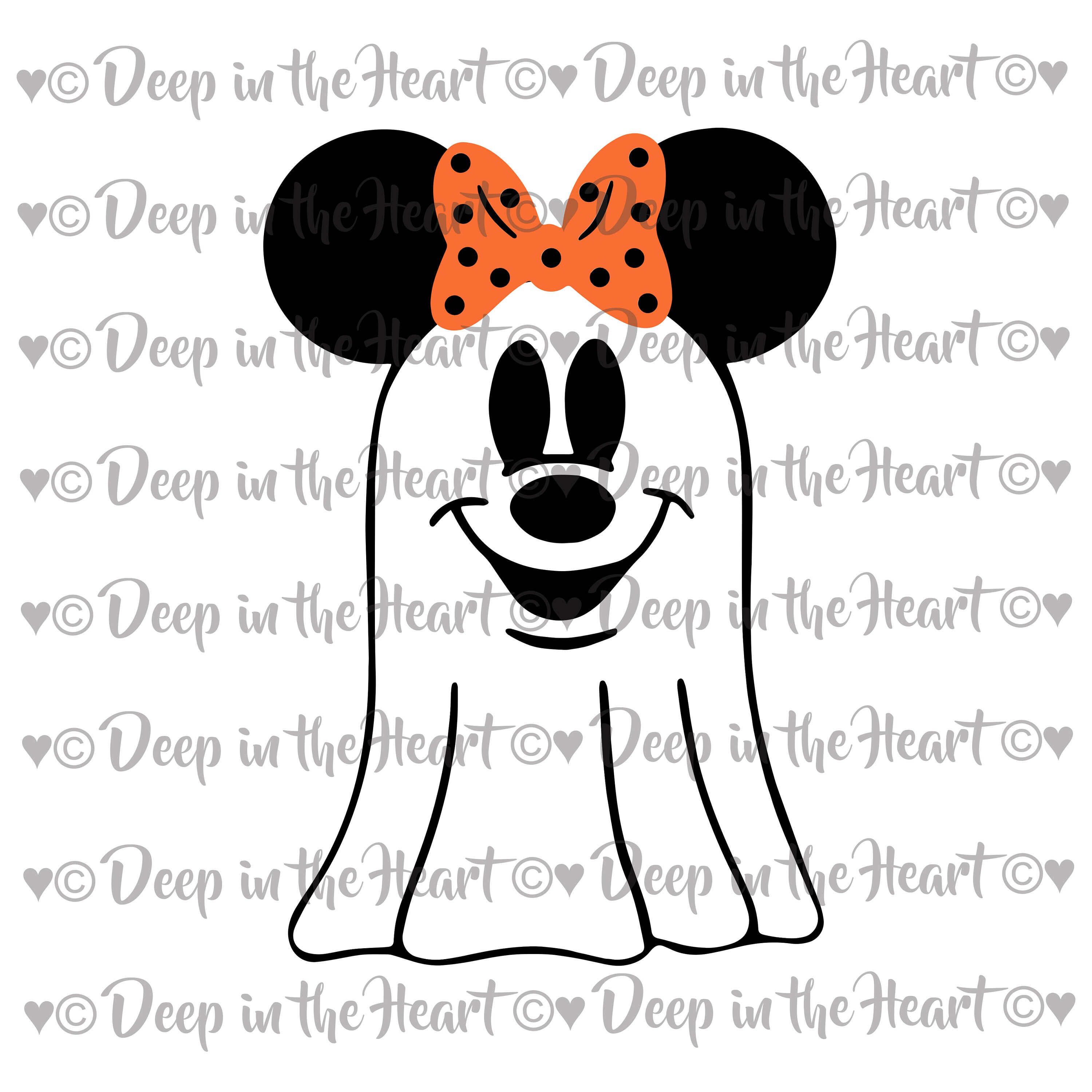 Minnie or Mickey Ghost Halloween - SVG, DXF, PNG, Jpeg -instant Zip ...