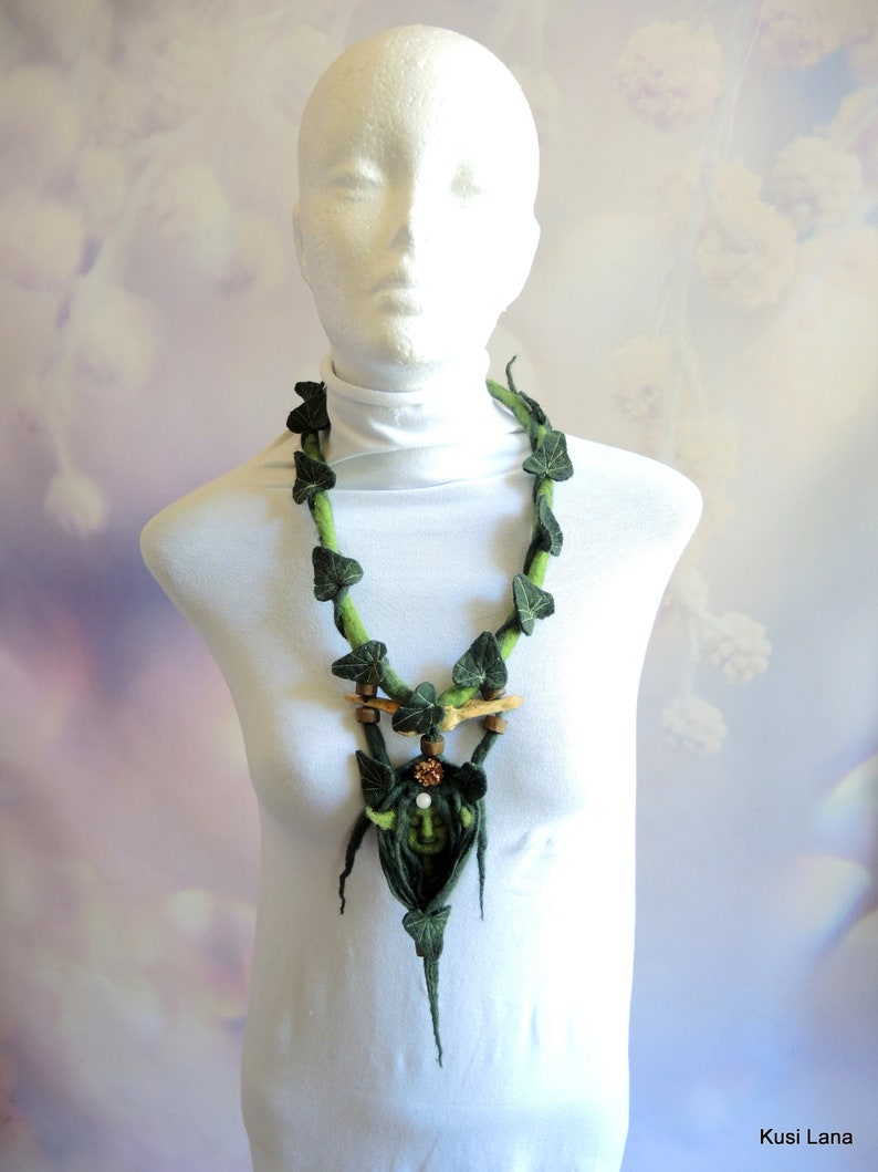 Elven necklace Forest jewelry Druid charm Forest elven | Etsy