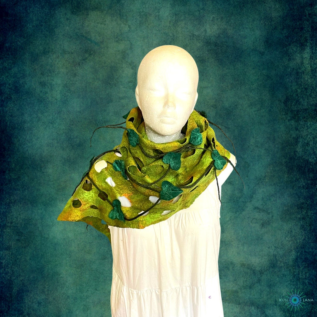 Forest Fairy Scarf, Woodland Elven Cosplay, Druid Robe,green Witch ...