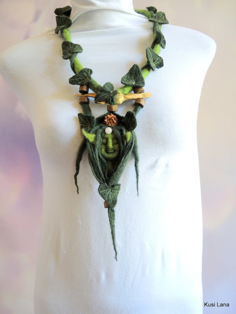 Elven necklace Forest jewelry Druid charm Forest elven | Etsy