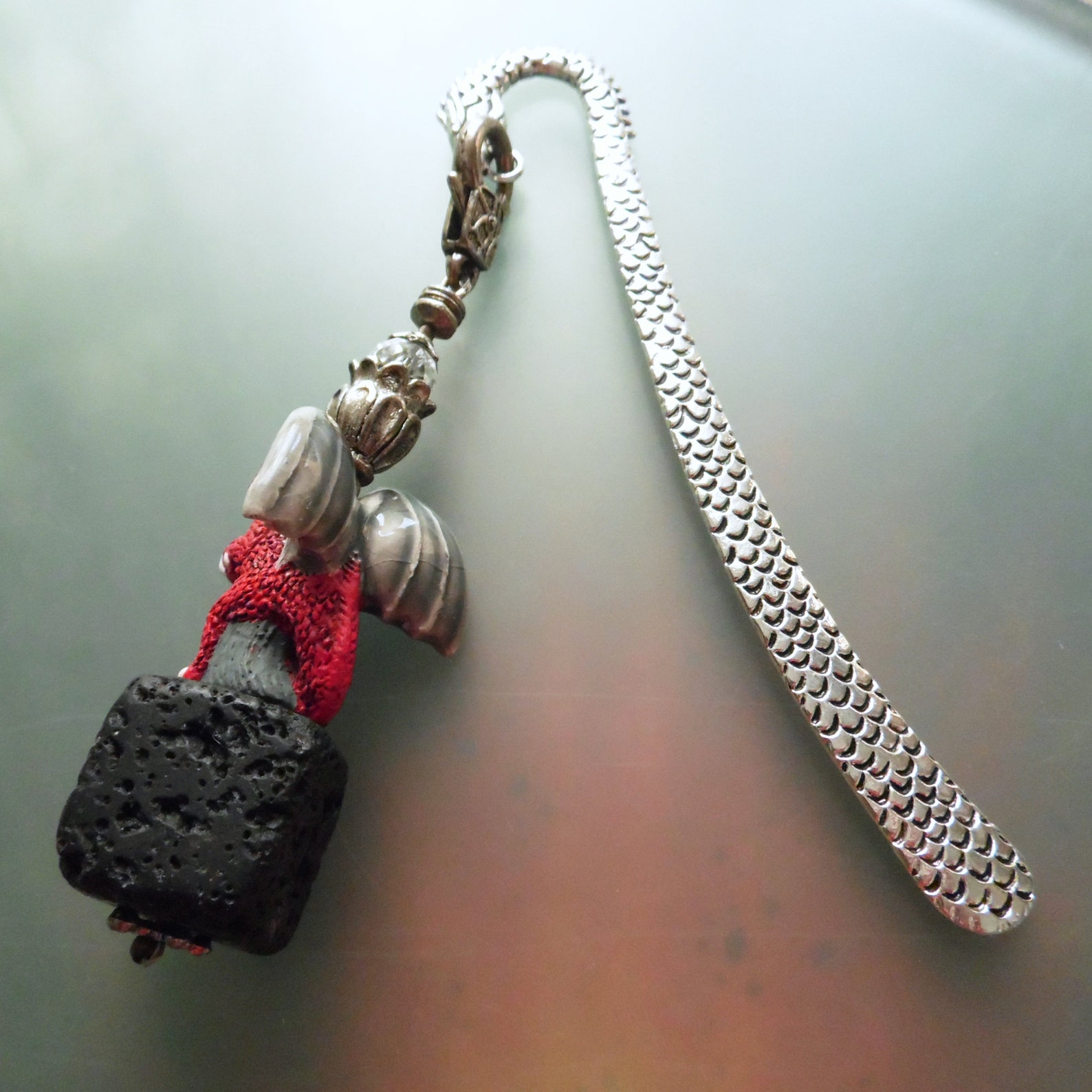 Bookmark volcano dragon on lava cube can also be used as a | Etsy