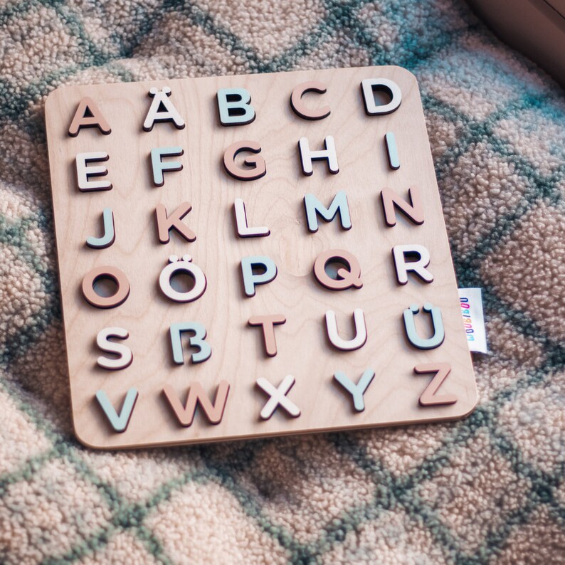 Wooden Puzzle for Kids German Alphabet Letters Educational - Etsy